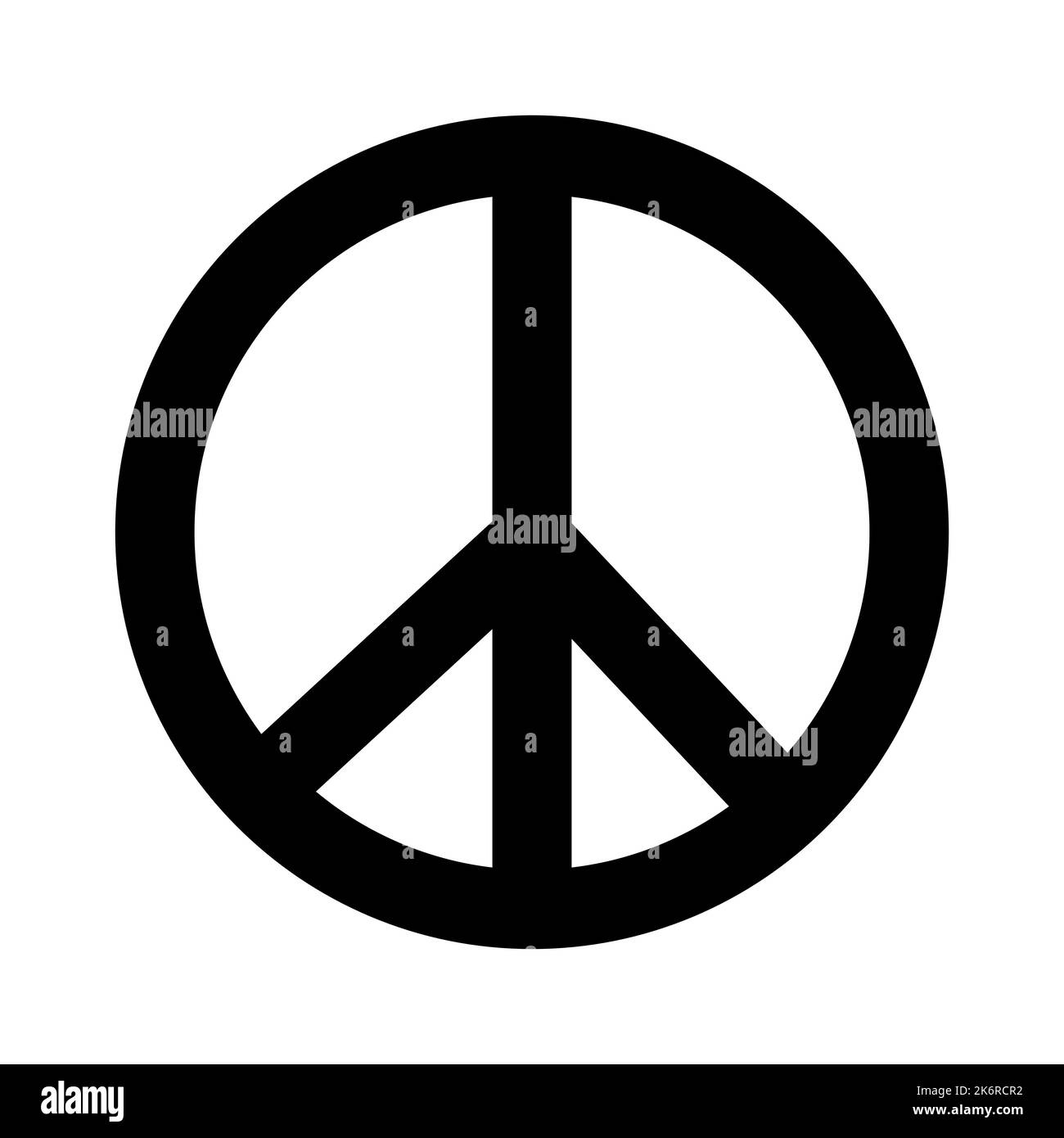 Black peace symbol thick line on a white background, vector Stock ...