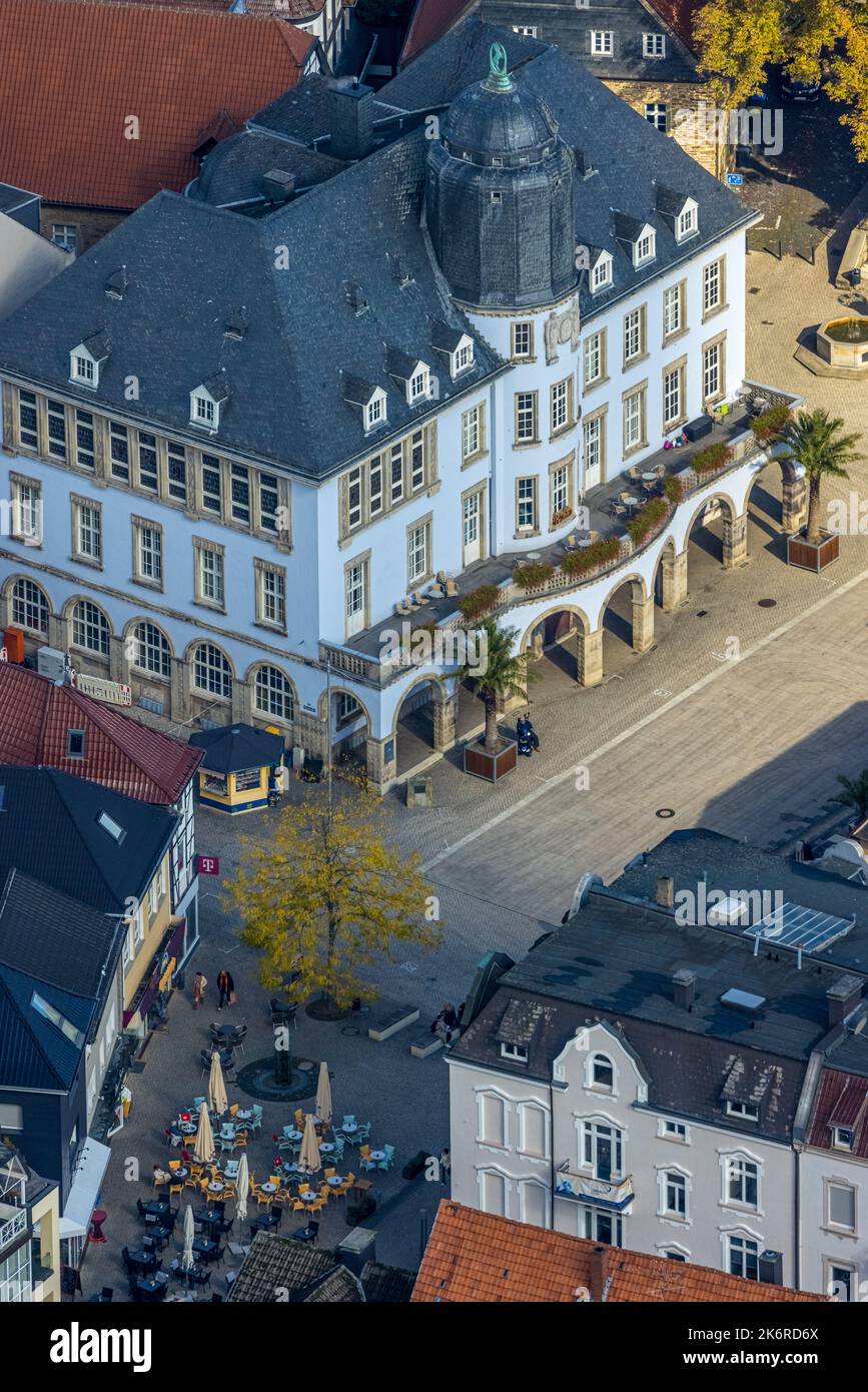 Aerial view, old town hall, Menden, Ruhr area, North Rhine-Westphalia ...
