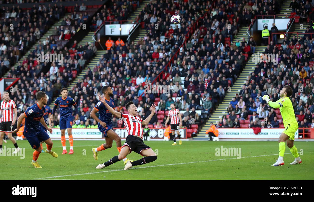 Blackpool's Rhys Williams fouls Sheffield United's Anel Ahmedhodzic ...