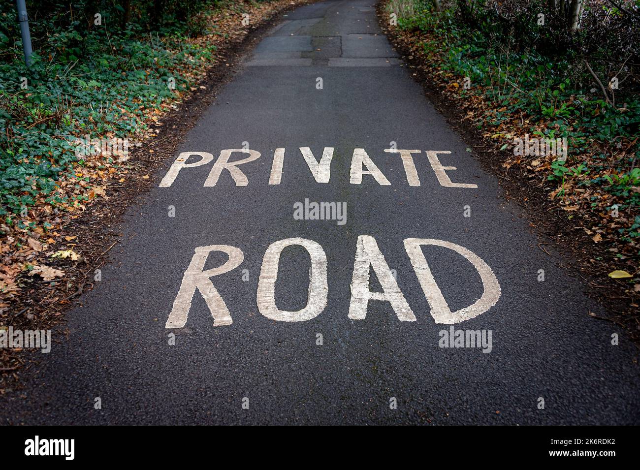 Private Road, painted on the tarmac Stock Photo - Alamy