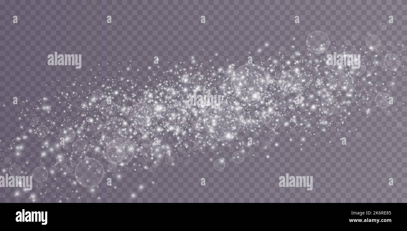White png dust light. Bokeh light lights effect background. Christmas ...
