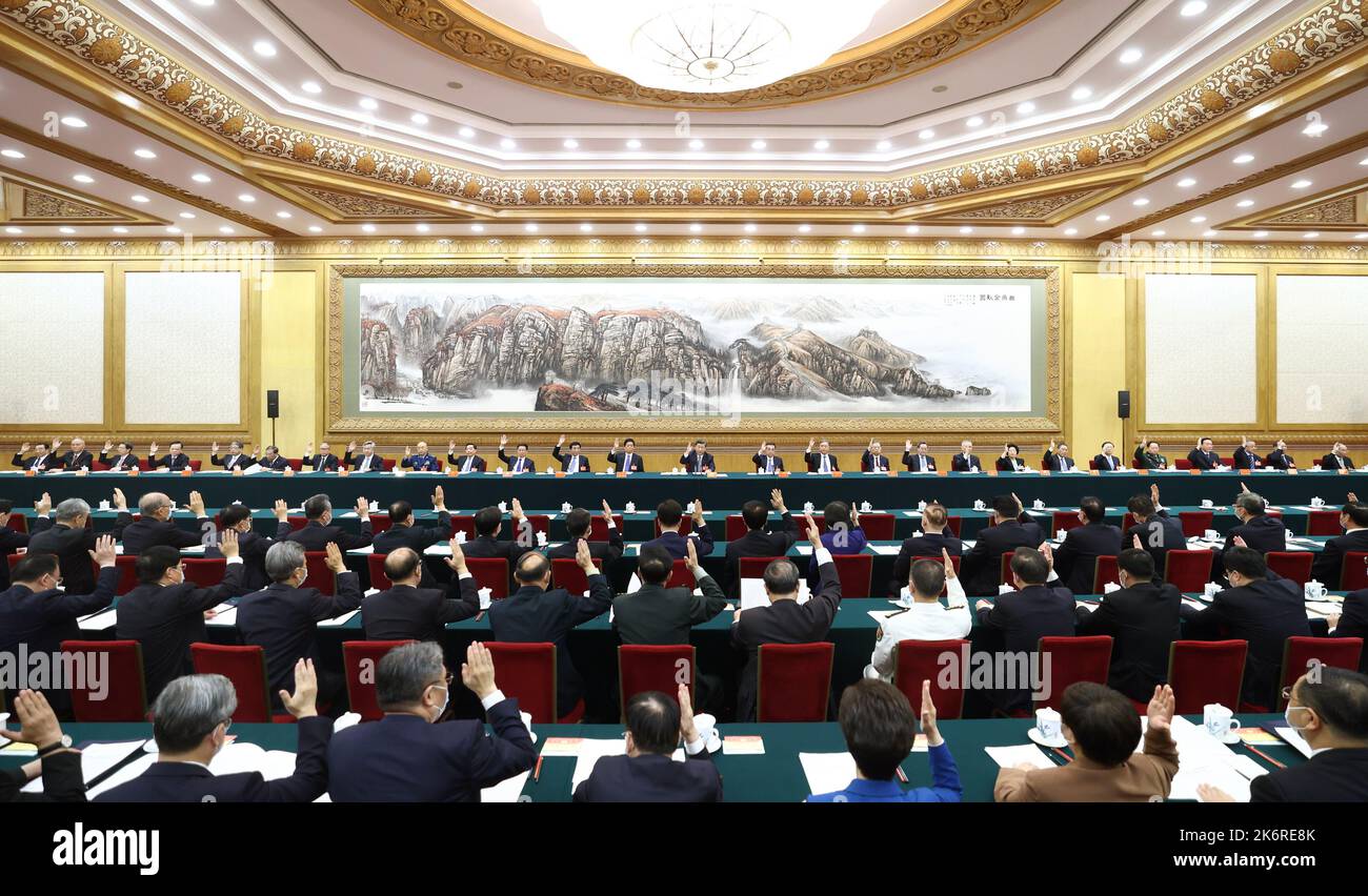 Beijing, China. 15th Oct, 2022. The presidium of the 20th National ...