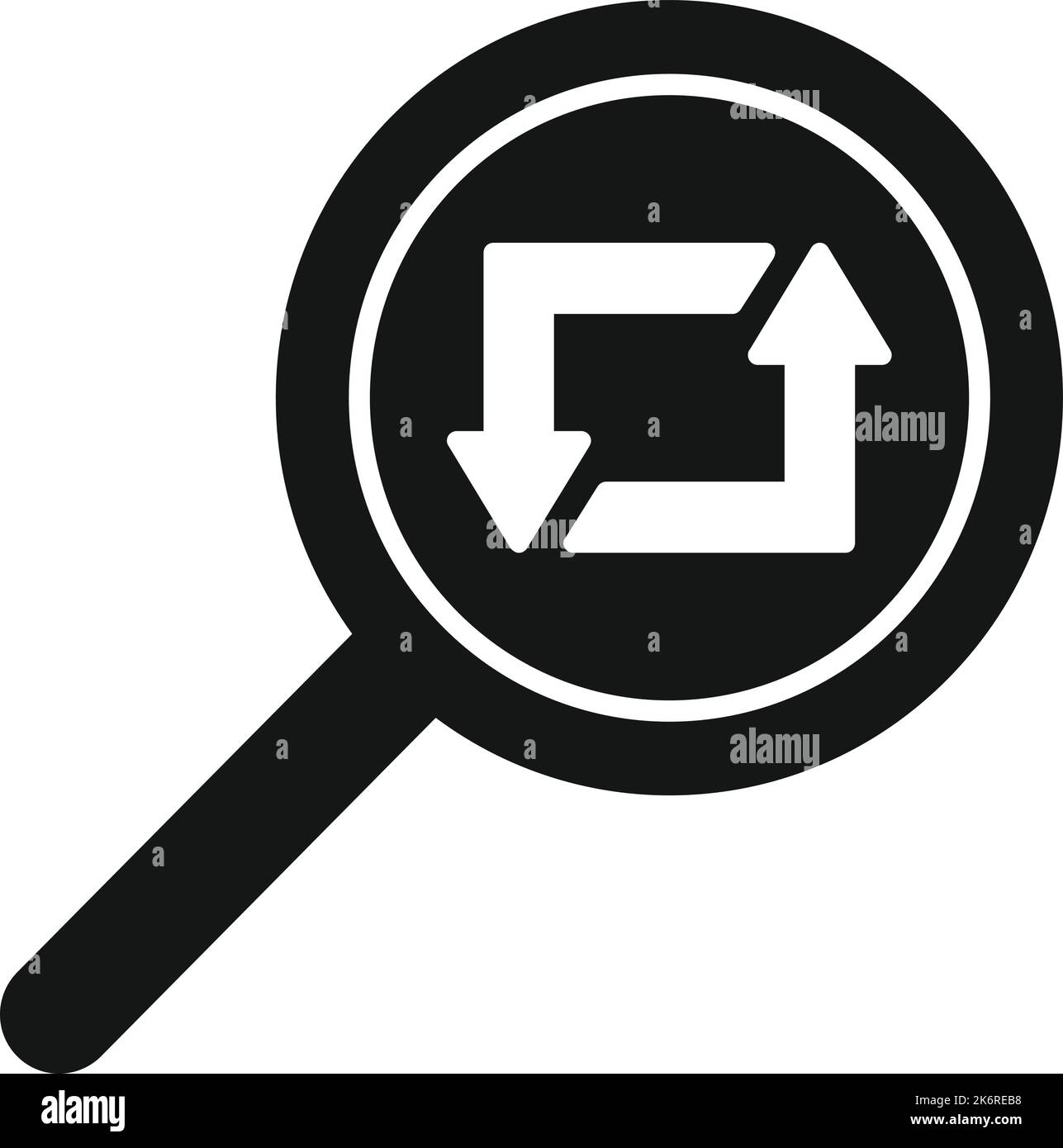 Repost magnifier icon simple vector. Repost chart. Data document Stock ...