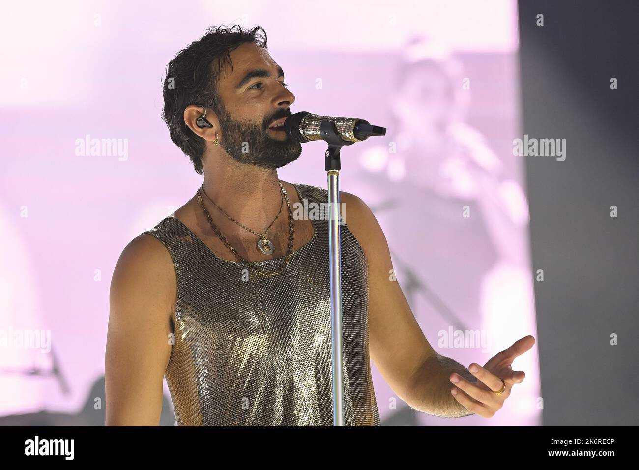 Unipol Arena, Bologna, Italy, October 14, 2022, Marco Mengoni ...