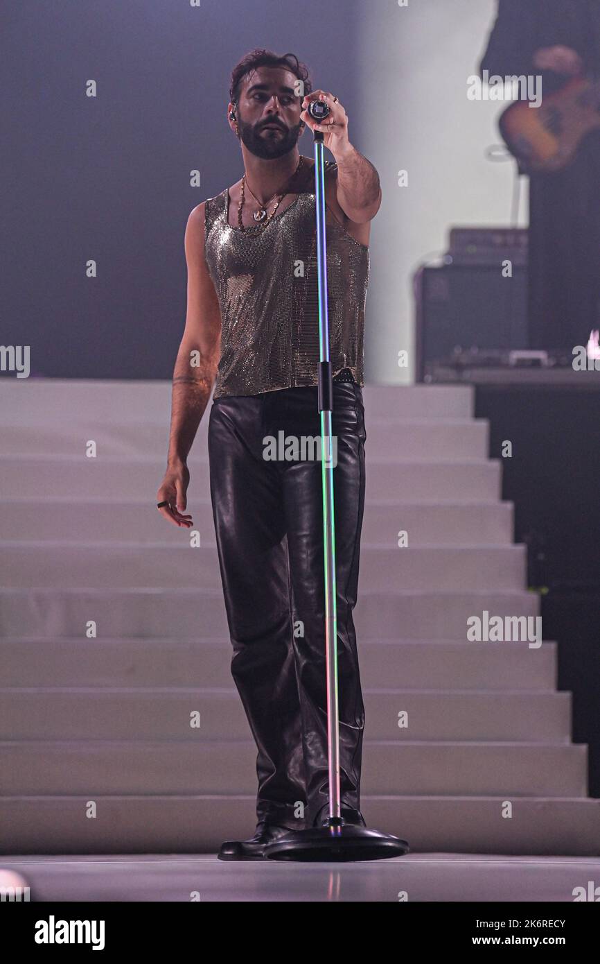 Unipol Arena, Bologna, Italy, October 14, 2022, Marco Mengoni ...