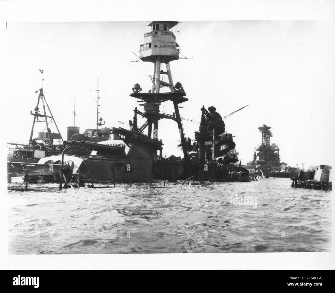 Photograph of the USS Arizona after the Japanese Attack on Pearl ...