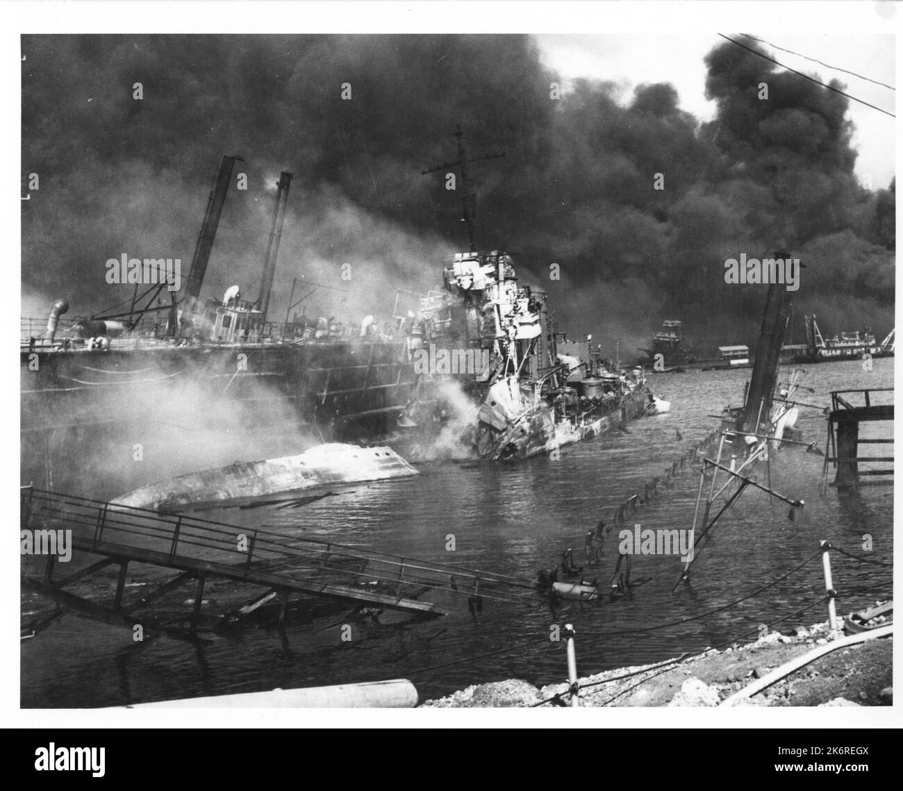 Photograph of USS Shaw in DrydockJapanese attack on Pearl Harbor. USS ...