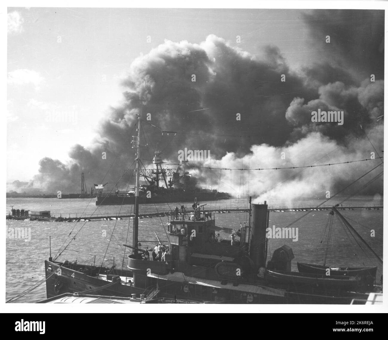 Photograph of the USS Nevada after the Japanese Attack on Pearl ...