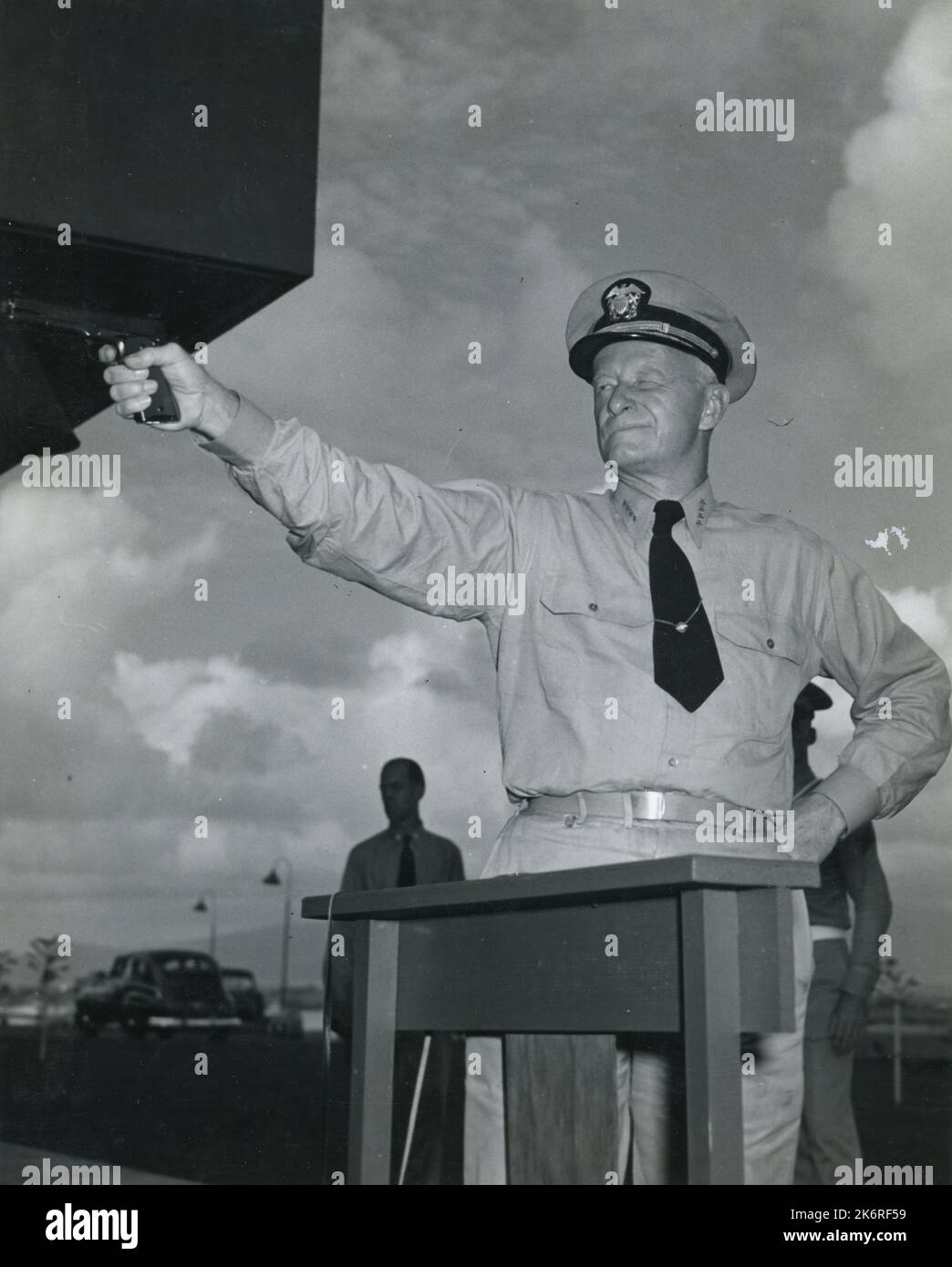 Admiral C.W. Nimitz, Commander in Chief of the Pacific Fleet, on the ...
