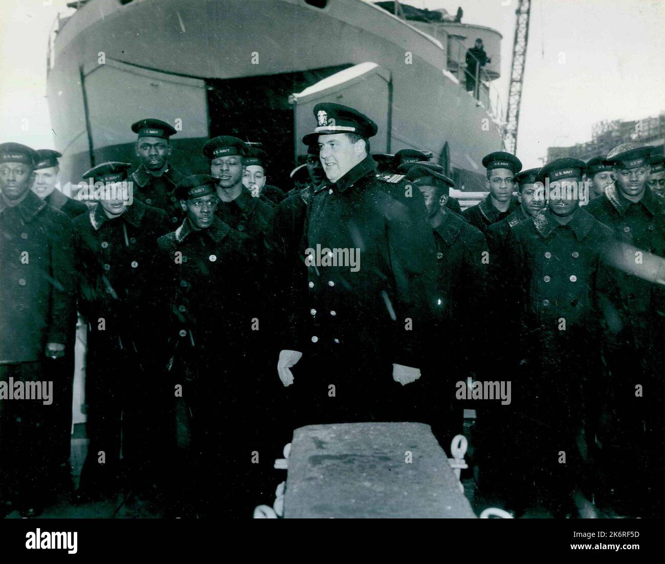 Commissioning ceremonies of the USS Mason (DE-529) at Boston Navy ...
