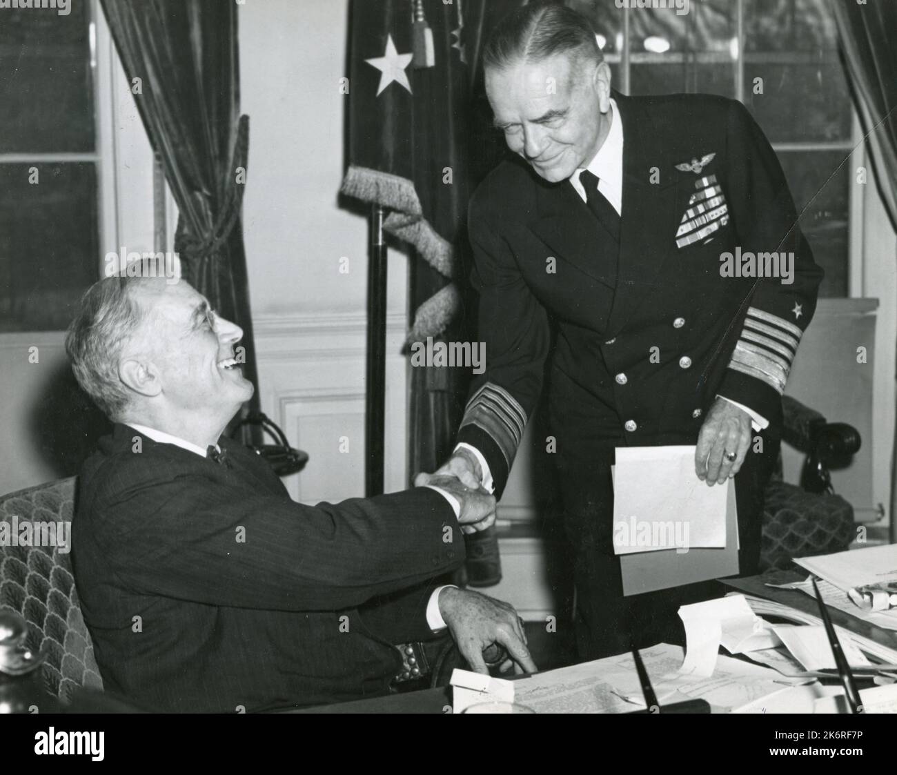 President Franklin D. Roosevelt and Fleet Admiral William F. Halsey ...