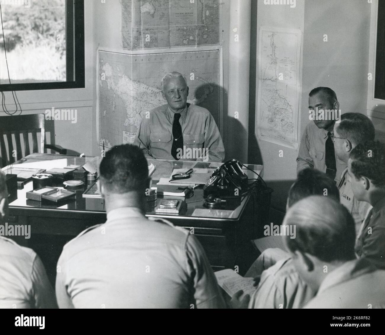 Admiral C.W. Nimitz, Commander in Chief of the Pacific Fleet, gives his ...
