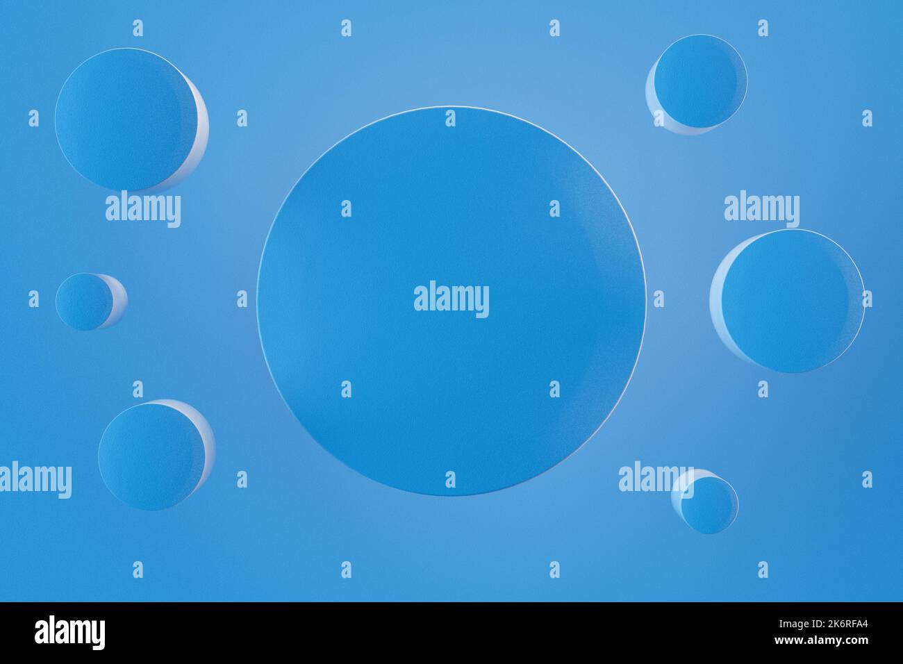 Textured blue circles shapes with backlight 3d render Stock Photo - Alamy