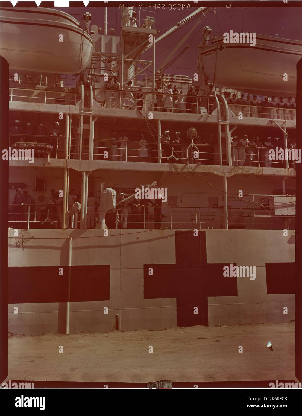 Photograph of Survivors of the USS Indianapolis (CA-35) Lined Up on ...