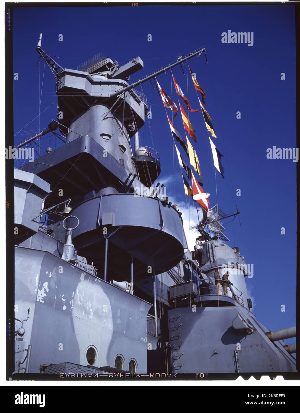 Superstructure of the USS Alabama (BB-60 Stock Photo - Alamy