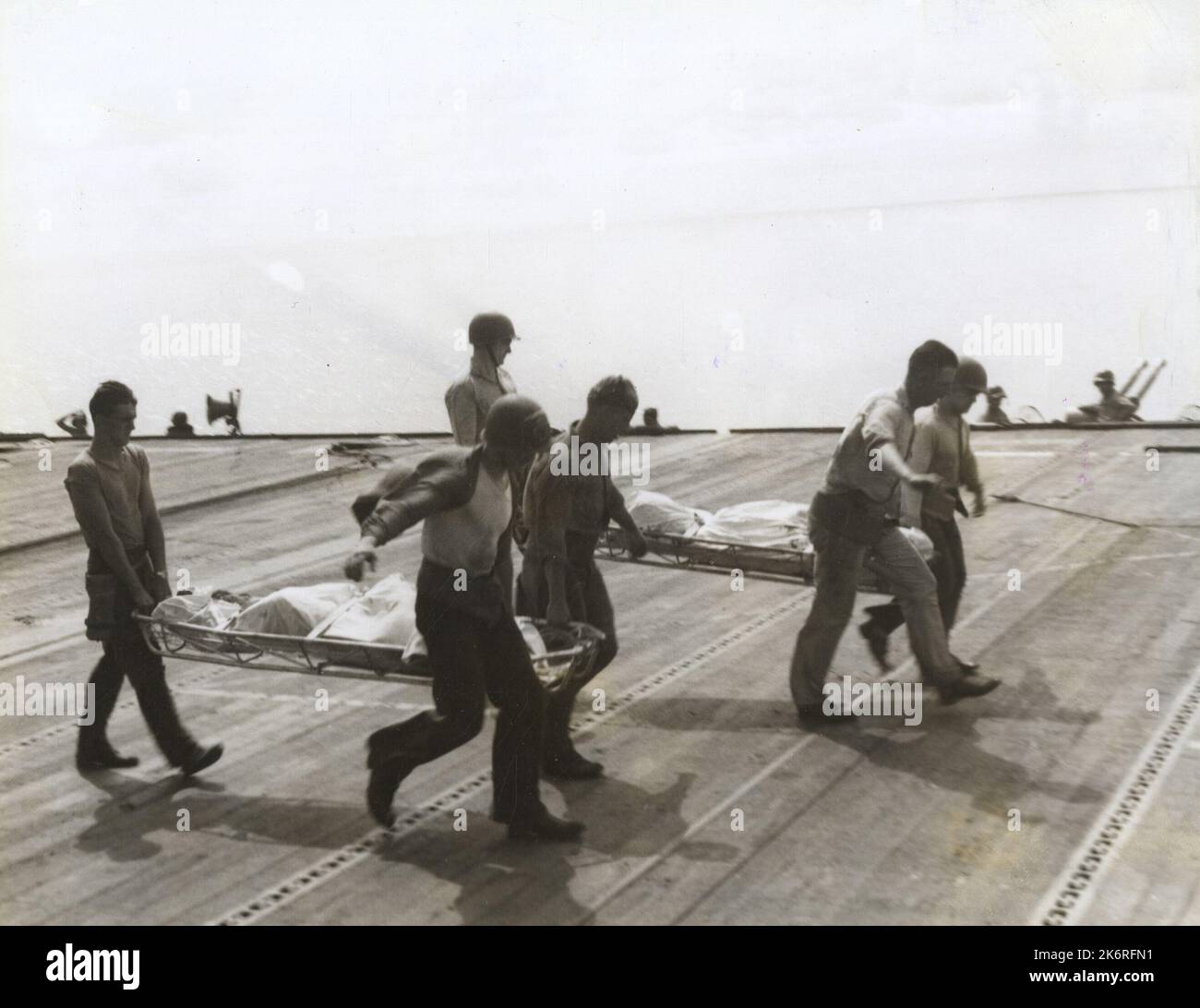 Photograph Showing of Burial at Sea on the USS Santee (CVE-29)"Dead ...