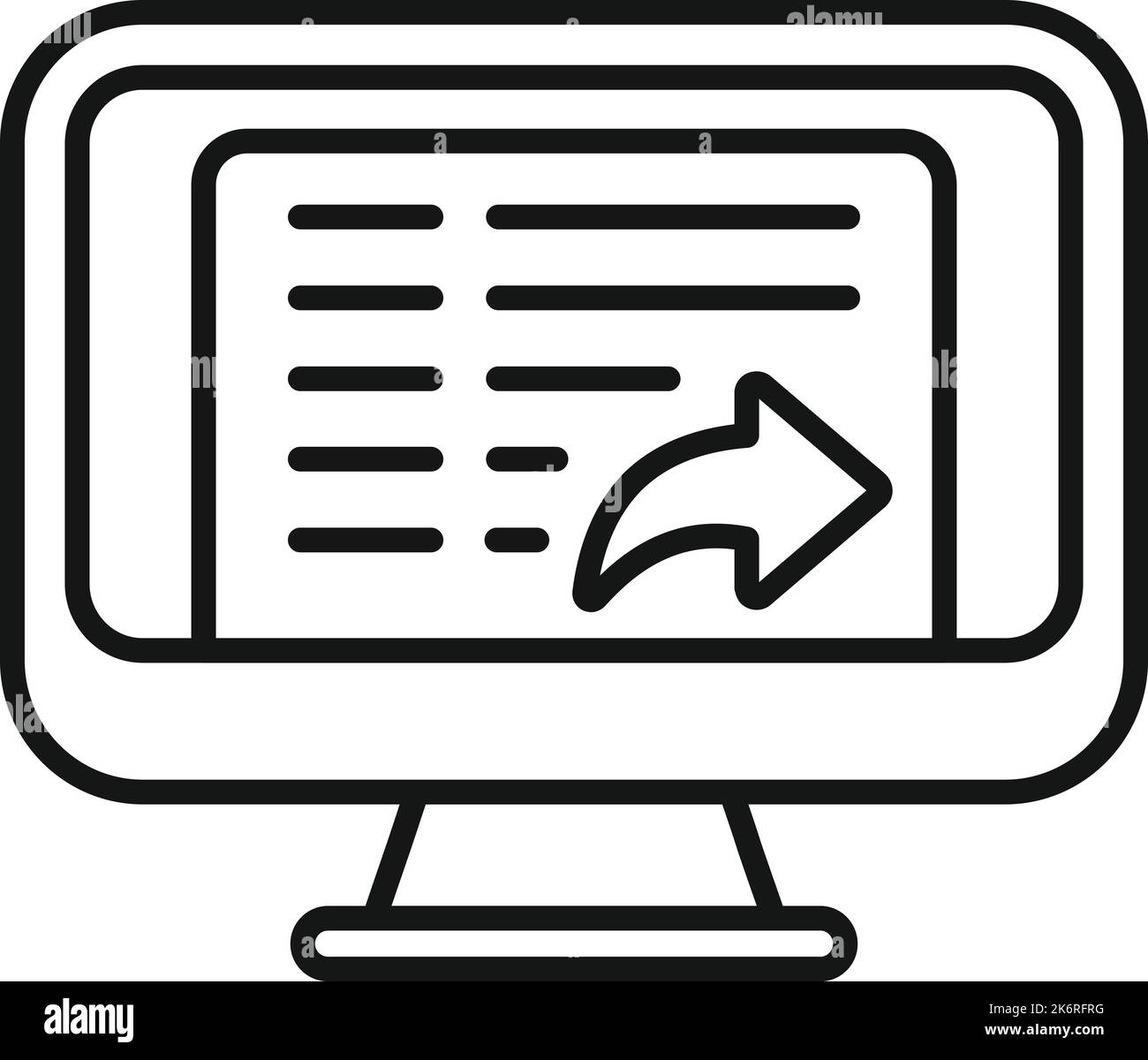 Online report icon outline vector. Graphic chart. List diagram Stock ...