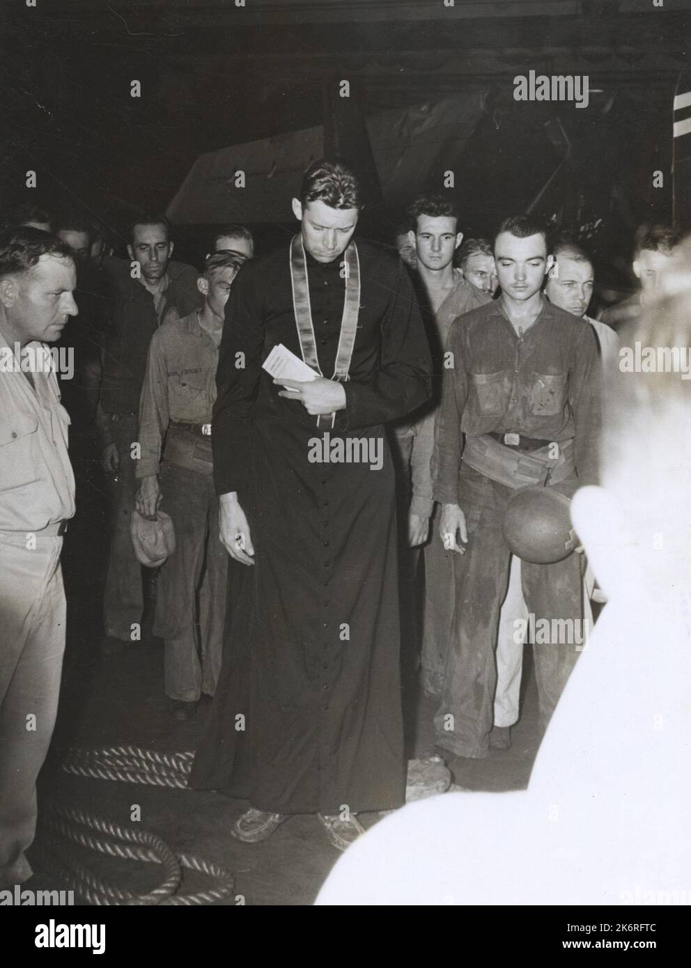 Photograph of Burial at Sea on USS Santee Stock Photo - Alamy