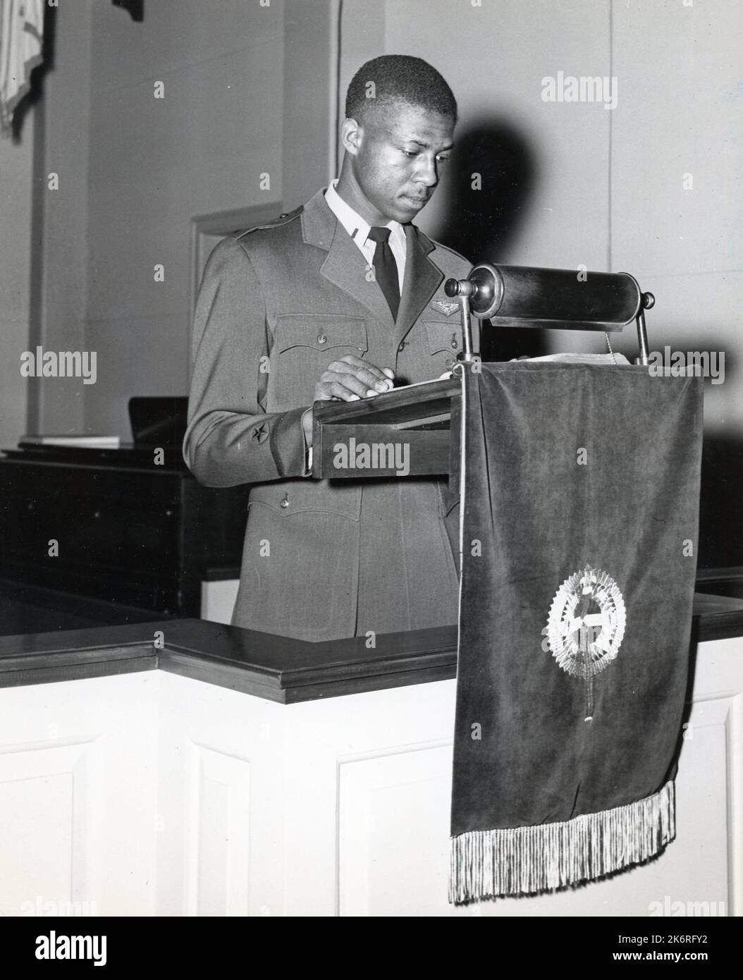 Ensign Jesse Brown Reading Scripture in the Chapel at NAS Quonset Point ...