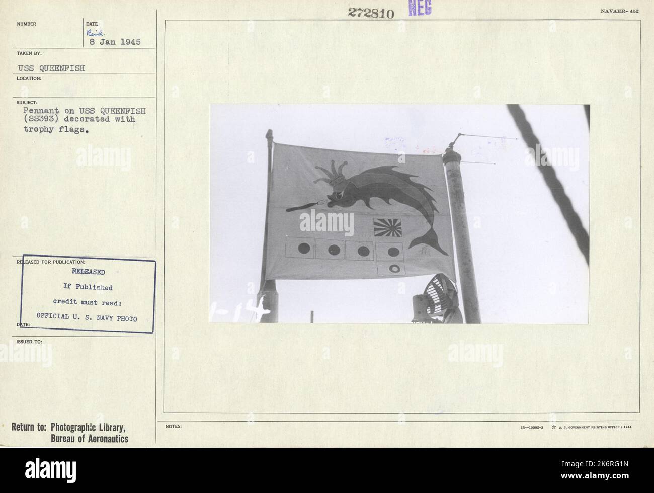 Photograph of the Pennant on the USS Queenfish (SS-393 Stock Photo - Alamy