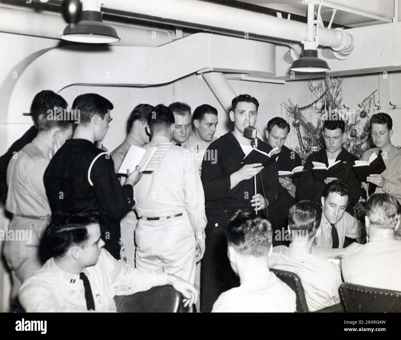 Photograph of Christmas Eve Celebrations on the USS Core (CVE-13 ...