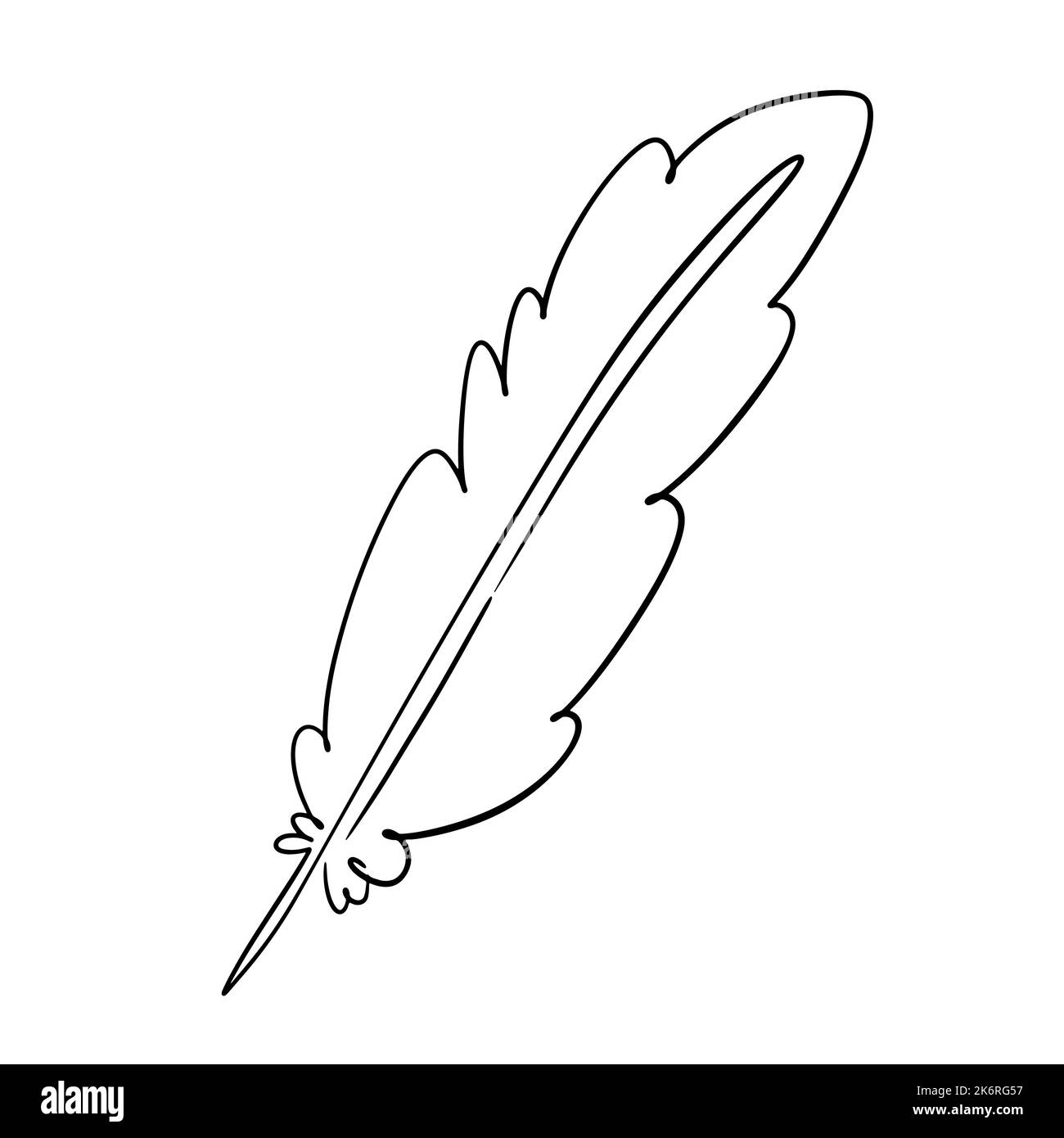 Continuous line feather logo. Vector hand drawn elegant Single line ...