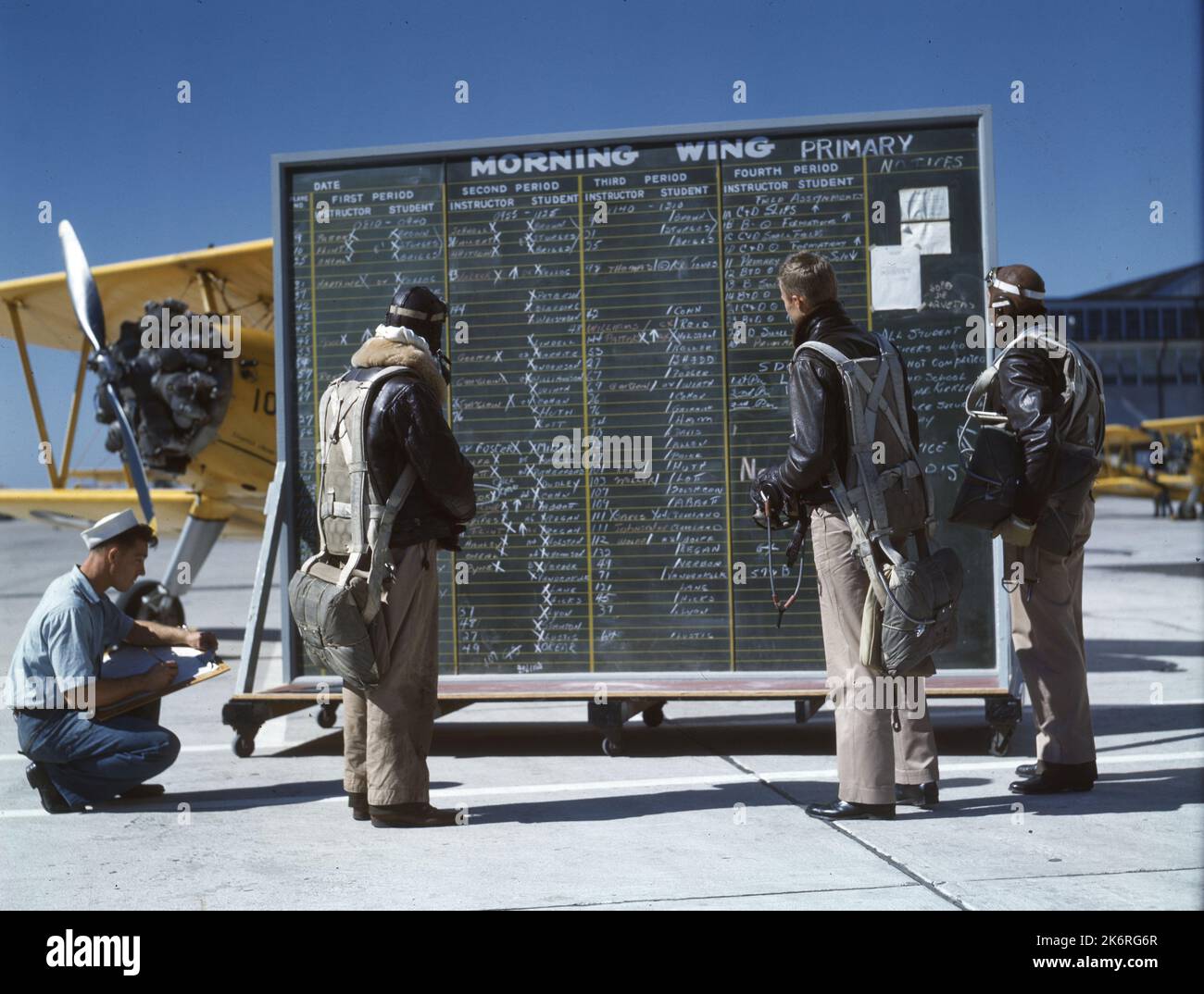 "Aviation cadets in primary phase check operations board for morning ...