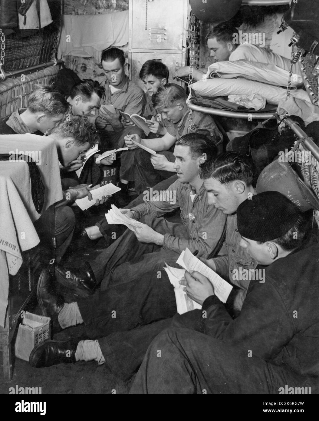 Photograph Of Sailors On The Uss Alabama Bb 60sailors Of The Uss Alabama Bb 60 Discussing