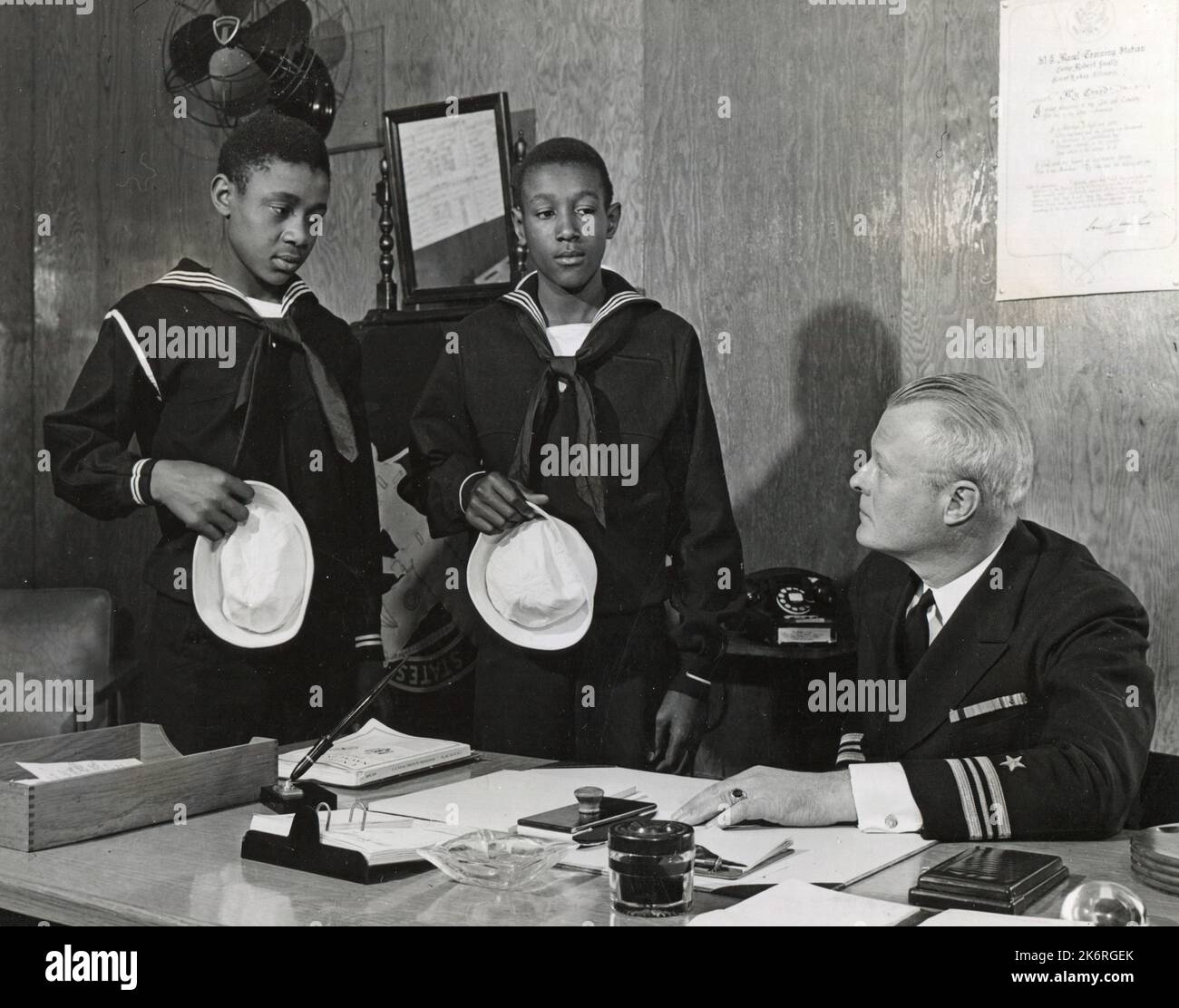 Lieutenant Commander D.W. Armstrong, Commanding Officer of Camp Robert ...