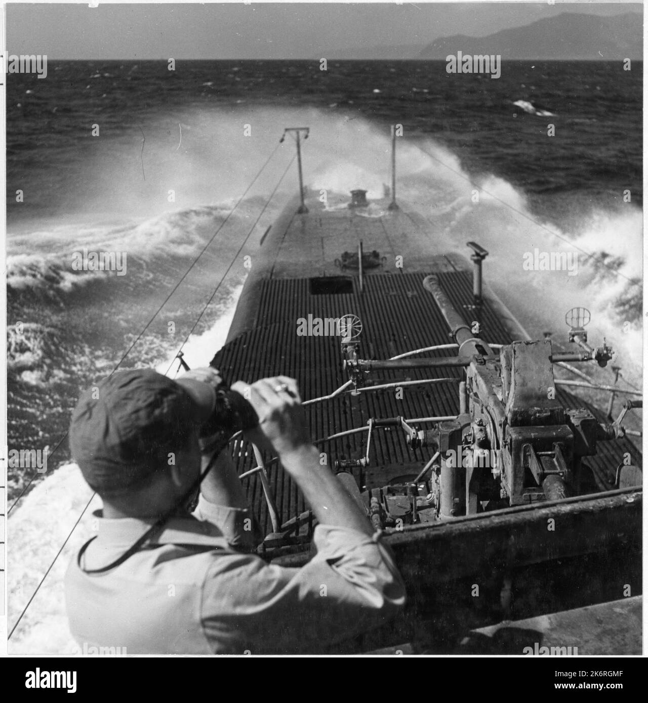 Photograph of Officer on Duty Aboard the USS Batfish (SS-310 ...