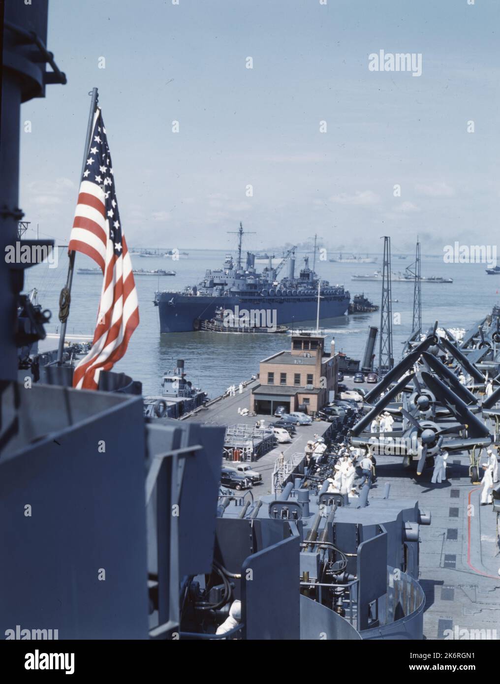 View of Flight Deck on USS Yorktown (CVA-10), Norfolk, Virginia Stock ...