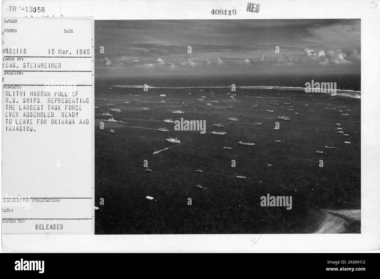 Photograph of Ulithi Harbor full of United States Ships"Ulithi Harbor ...