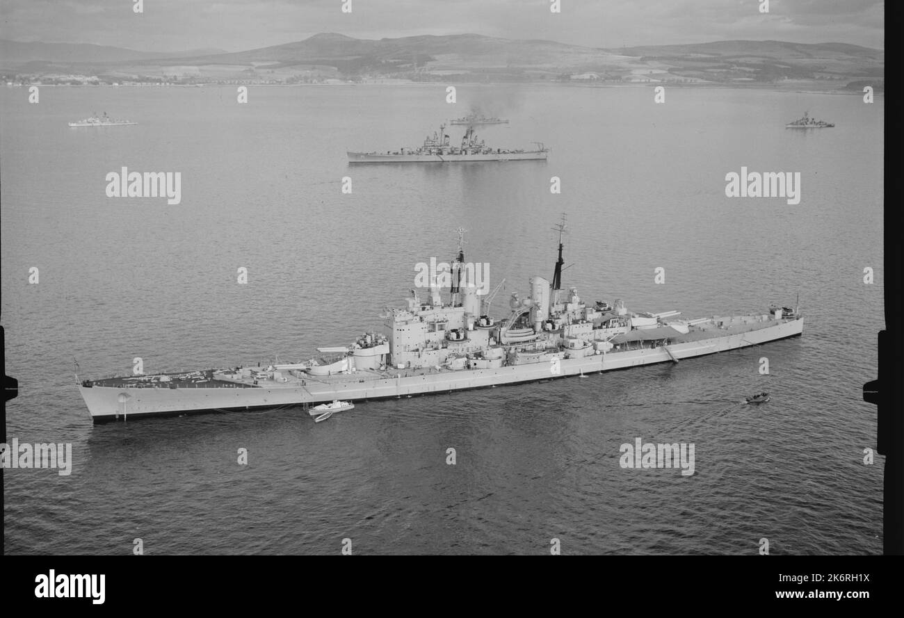 Aerial View of Ships Participating in Operation Mainbrace Anchored in ...