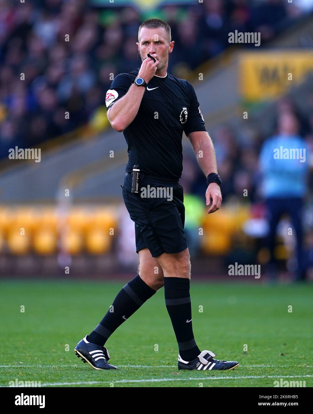 Referee Thomas Bramall during the Premier League match at Molineux ...
