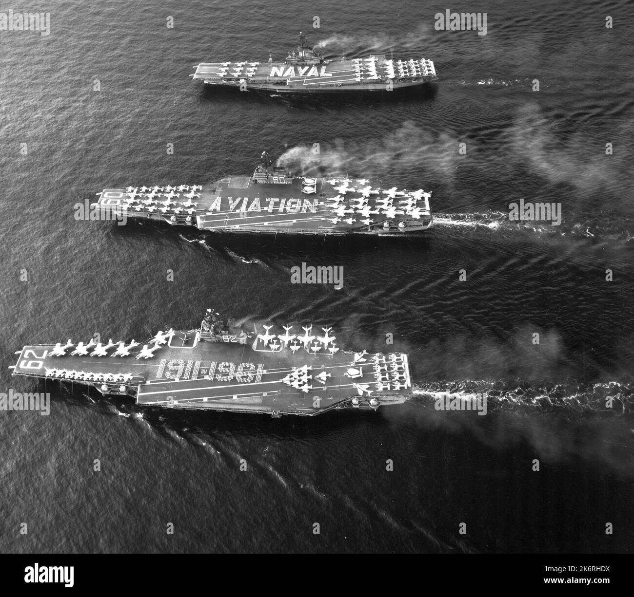 USS Intrepid (CVA-11), USS Saratoga (CV-60), and USS Independence (CVA ...