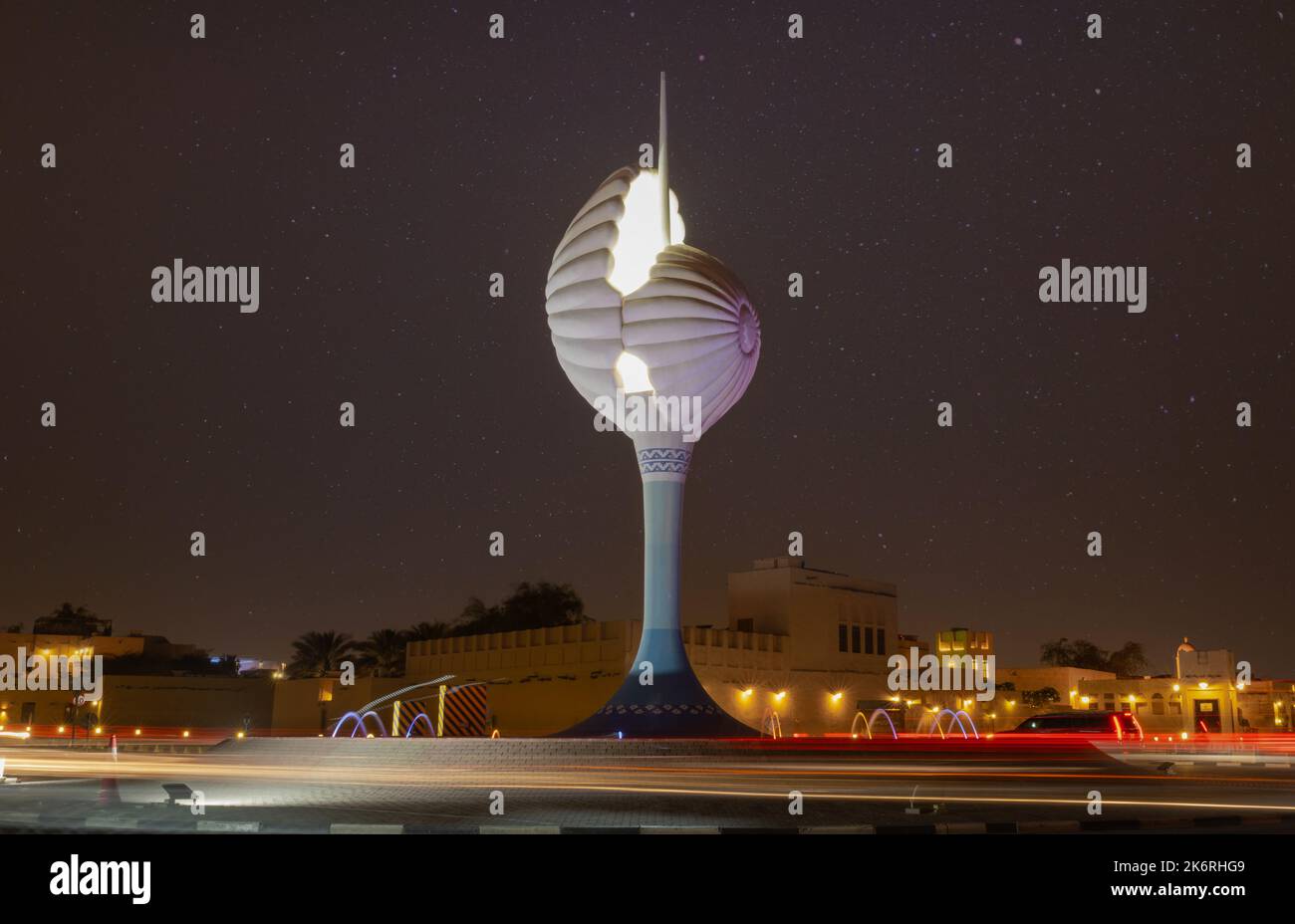 DOHA, QATAR- October 01,2022 :iconic landmark, wakrah pearl roundabout ...