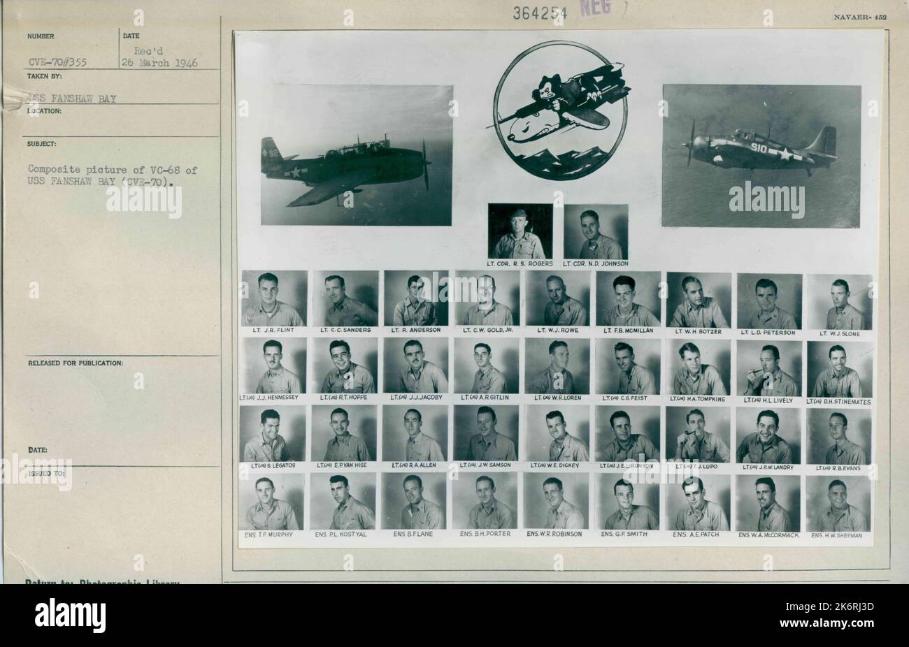 Composite Photograph of VC-68 of USS Fanshaw Bay (CVE-70 Stock Photo ...