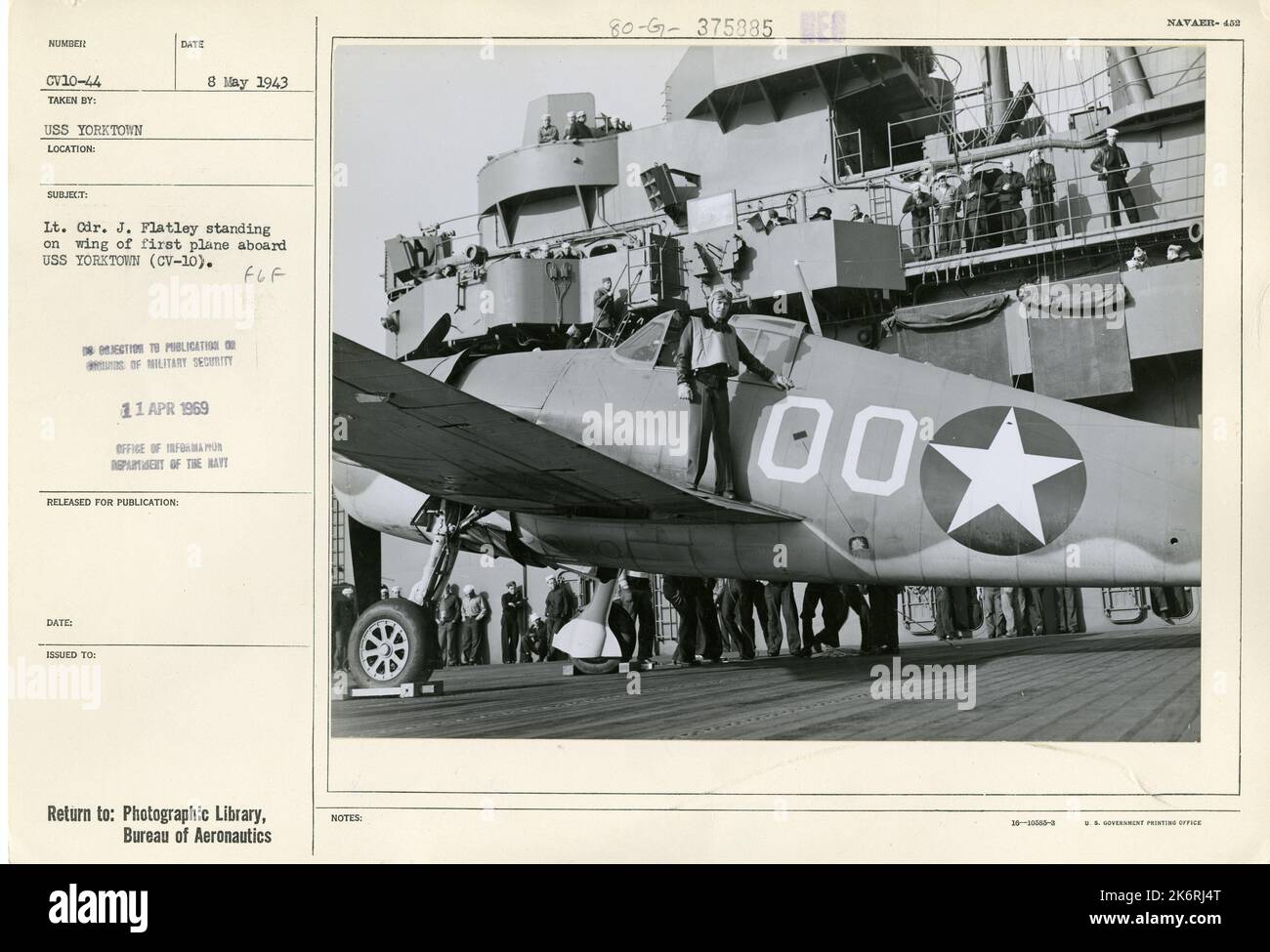 Photograph of Commander James Flatley"Lt. Cdr. J. Flatley standing on ...