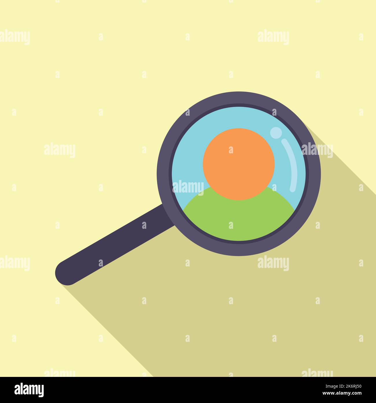 Search magnifier icon flat vector. Target customer. Group hunter Stock ...