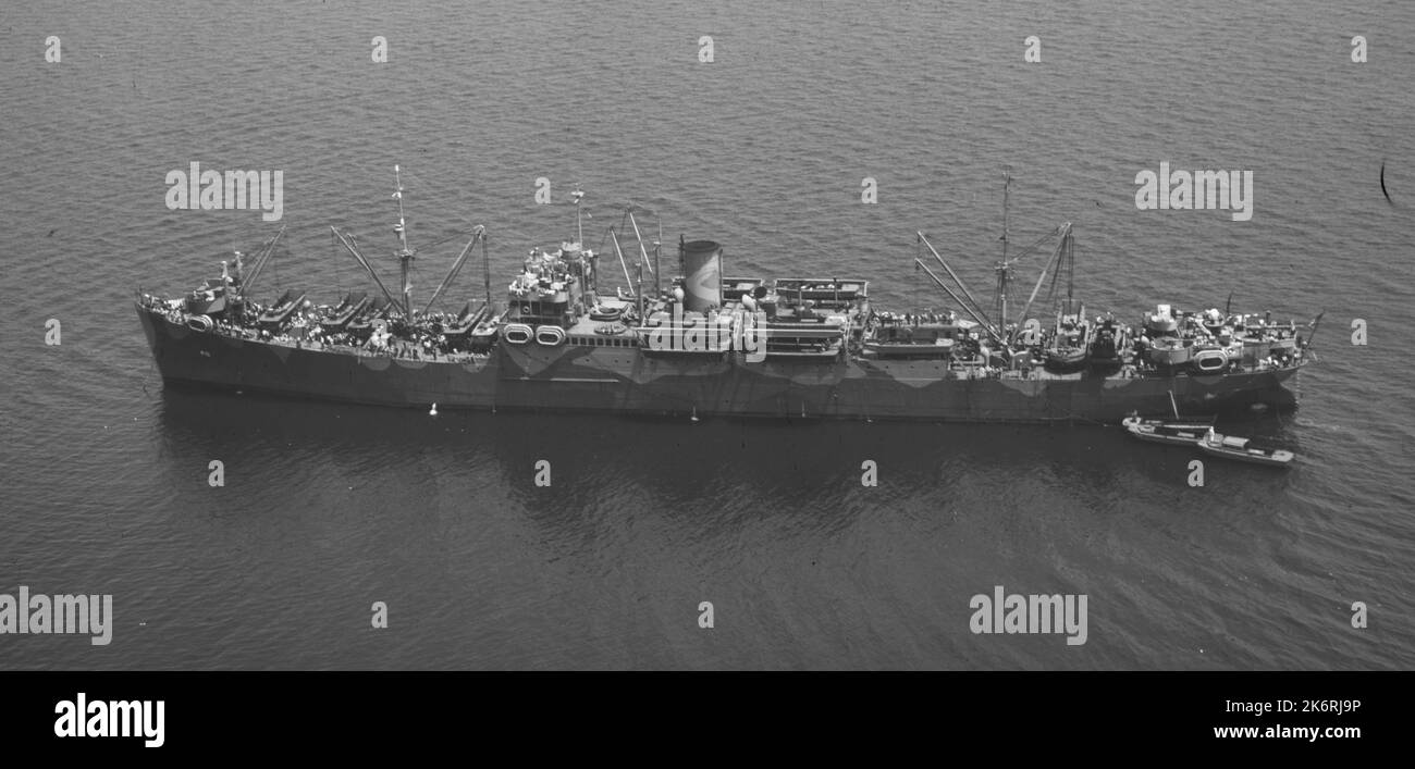 USS William P. Biddle (AP-15) at Hampton Roads, Virginia. Port ...