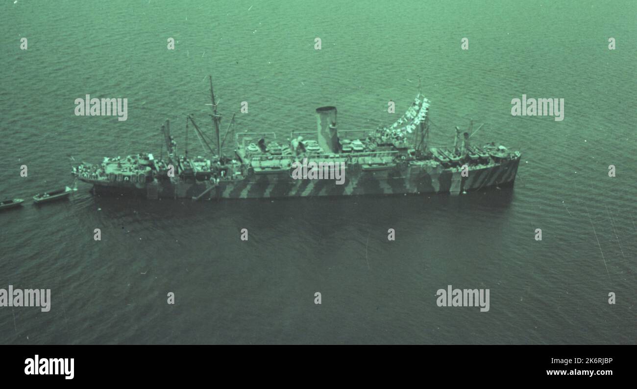 USS William P. Biddle (AP-15) at Hampton Roads, Virginia. Port ...