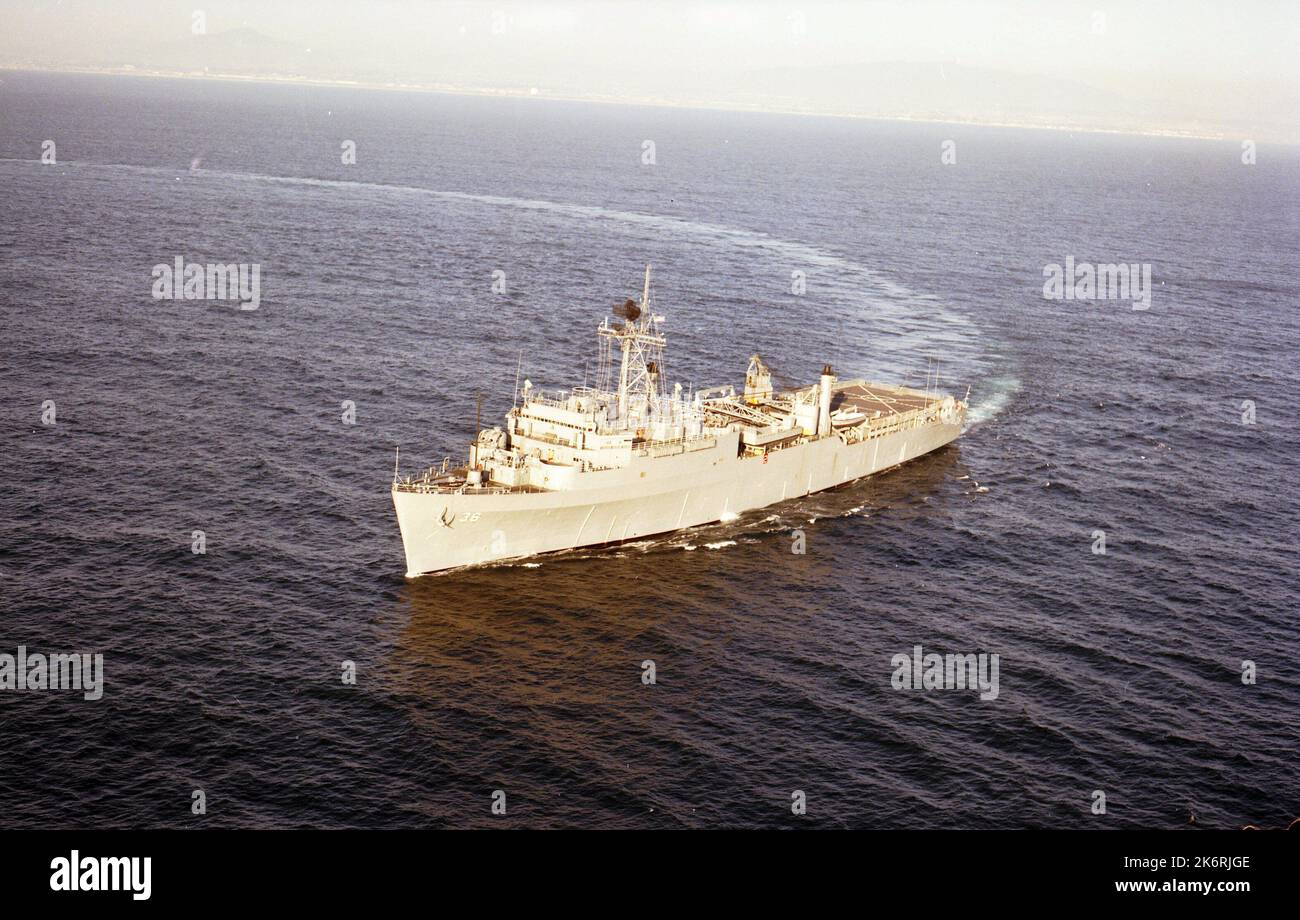 Port Bow Quarter View of the Dock Landing Ship USS Anchorage (LSD-36 ...
