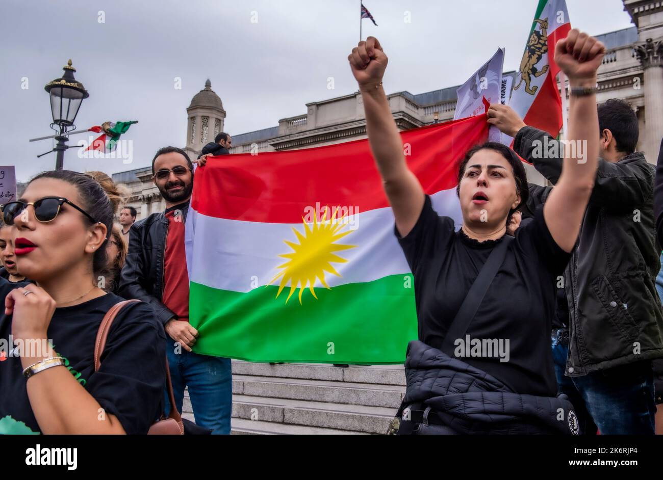 London, 15th October 2022. A big crowd gathered in Trafalgar Square ...