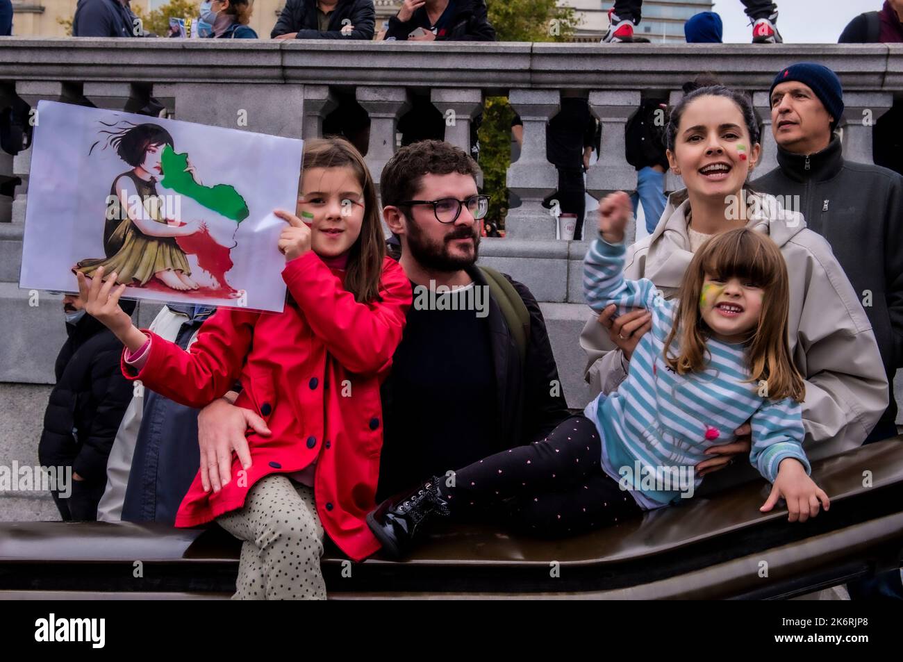 London, 15th October 2022. A big crowd gathered in Trafalgar Square ...
