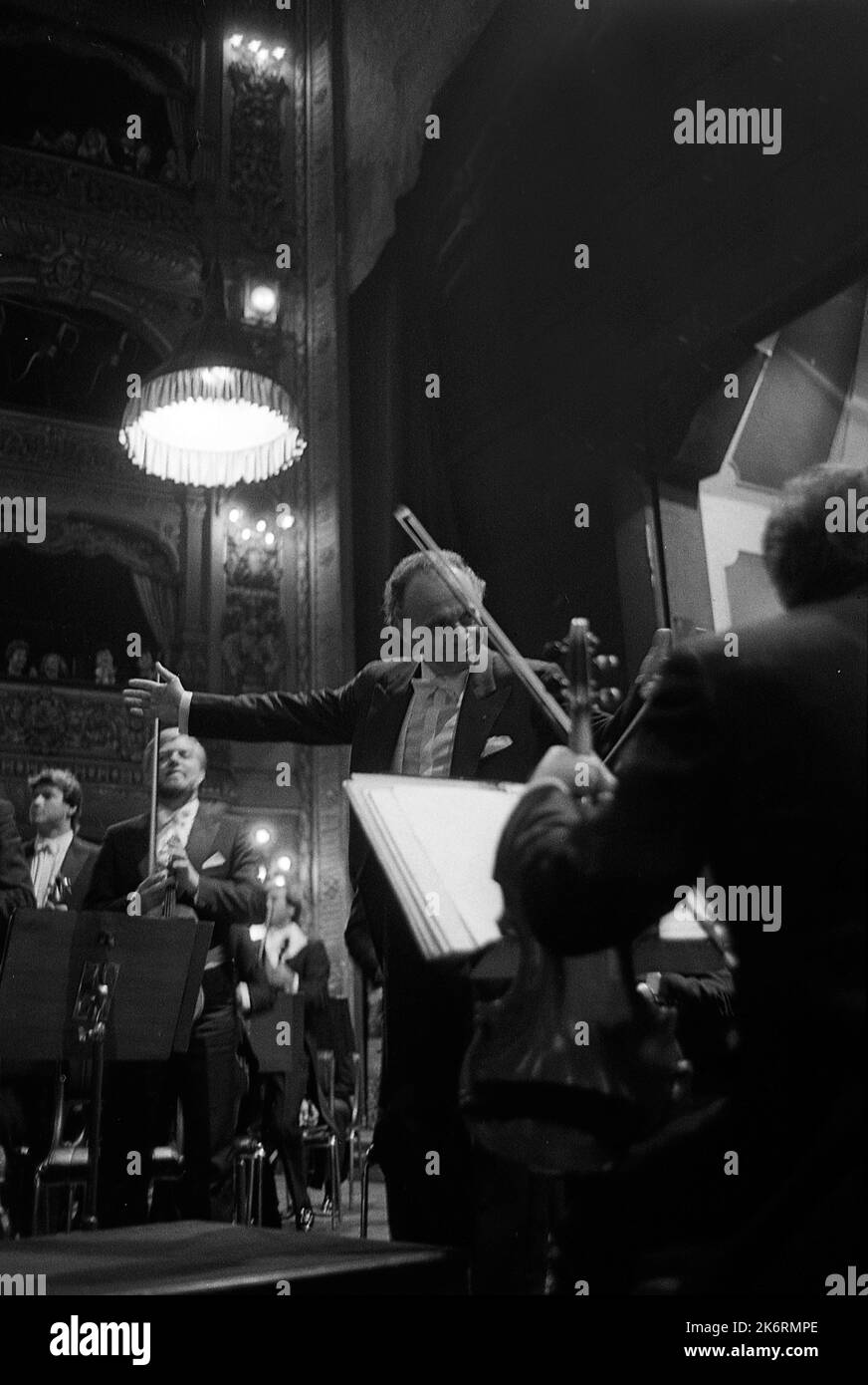 Lorin Maazel, French-American orchestra conductor, with the Vienna ...