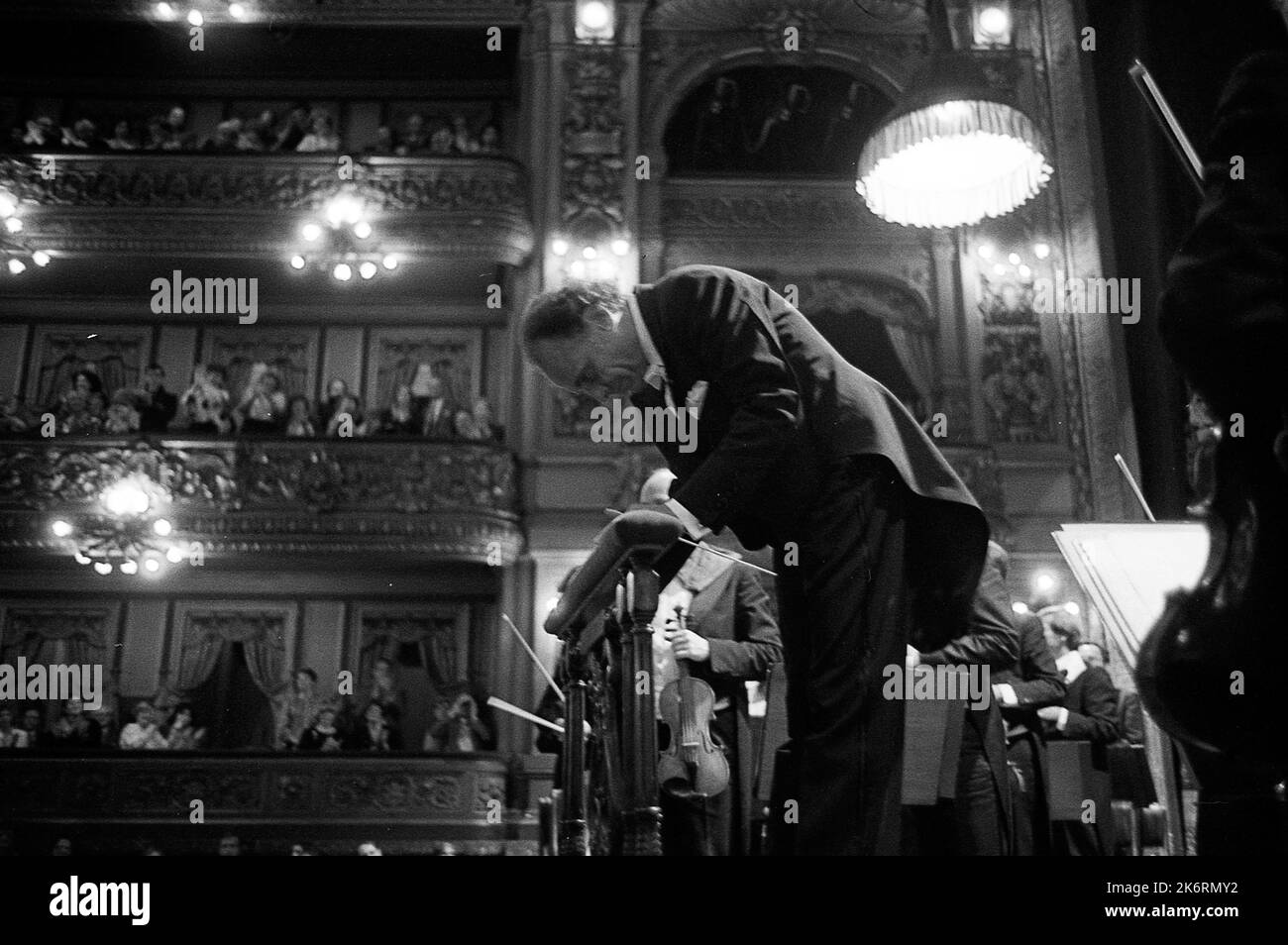 Lorin Maazel, French-American orchestra conductor, with the Vienna ...