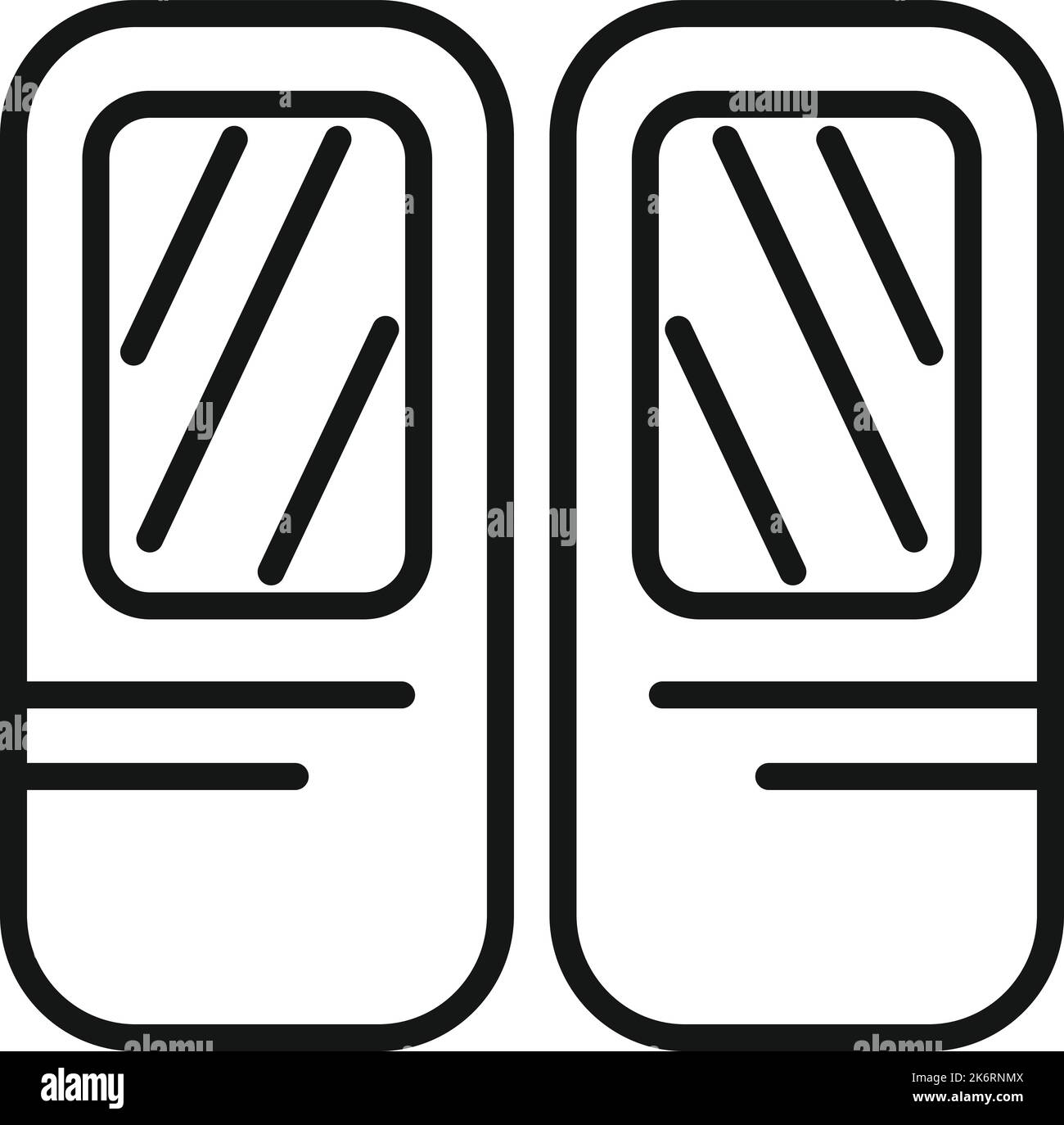 Metro train doors icon outline vector. Railway station. Travel street ...