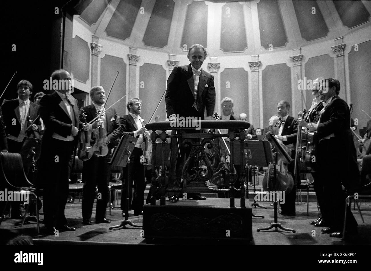 Lorin Maazel, French-American orchestra conductor, with the Vienna ...