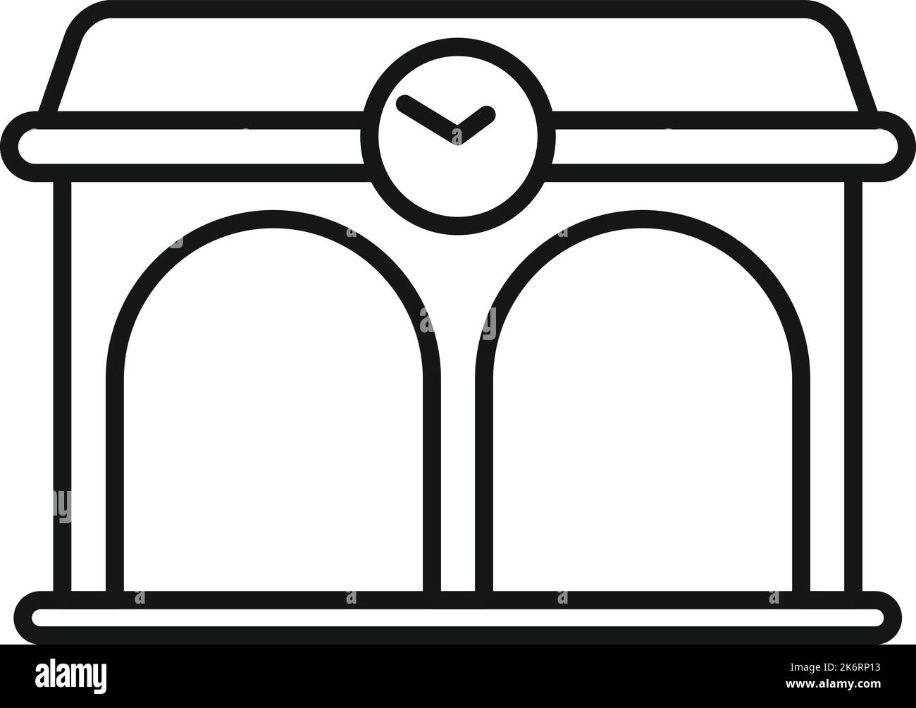 Waiting station icon outline vector. Railway platform. Metro train ...