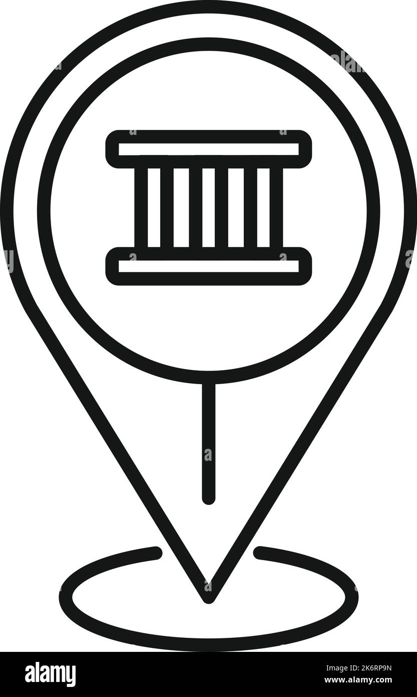 Train station location icon outline vector. Railway metro. Window bus ...